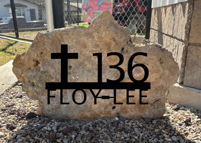 Metal address sign with cross | SJP Metal Works, LLC