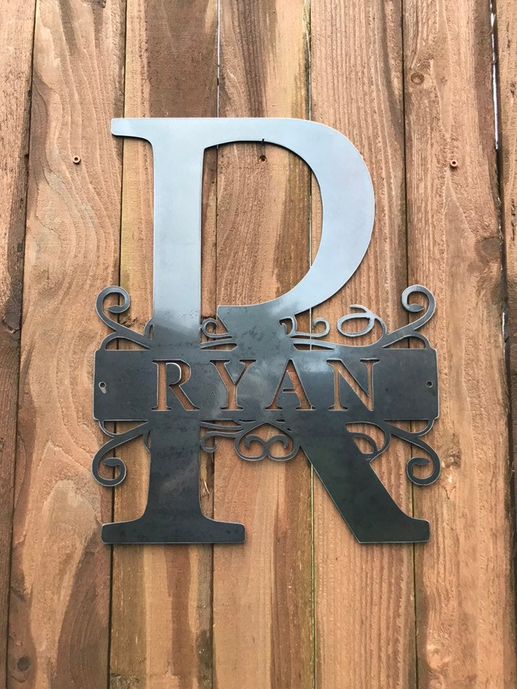 Custom metal monogram personalized sign wall art | SJP Metal Works,...
