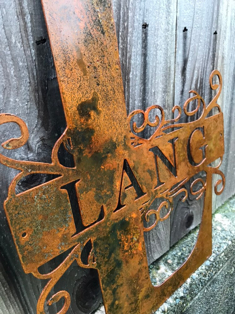 Custom metal rustic monogram personalized sign | SJP Metal Works, LLC