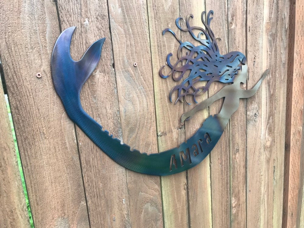 Custom metal personalized mermaid large | SJP Metal Works, LLC