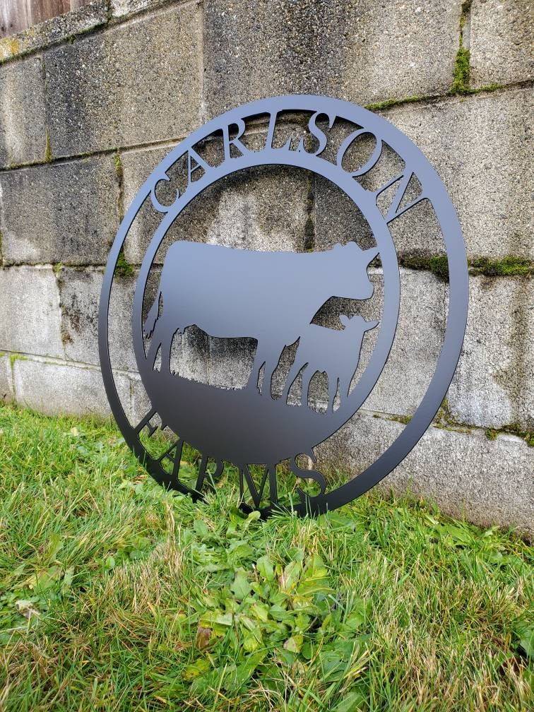 Custom Cattle Cow/Calf Metal Sign Personalized | SJP Metal Works, LLC